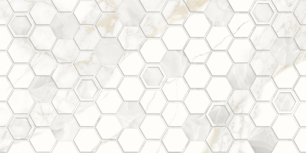 Плитка стінова Sentimento Hexagon білий 300x600x9 Golden Tile - купити ...