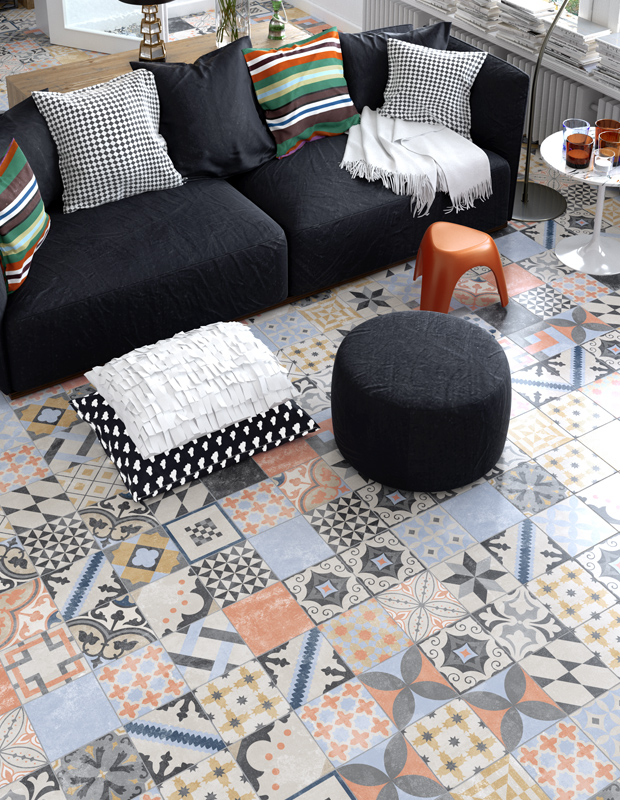 Плитка керамогранітна Ethno №18 мікс 186x186x8 Golden Tile - купити ...